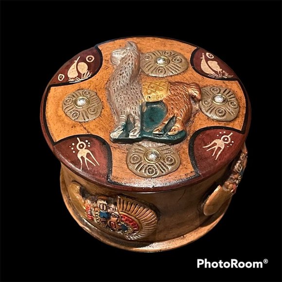 Accents | Handcrafted Painted Llama Mayan Tubi Aztec Inca Covered ...